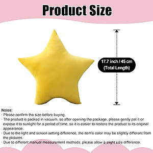 zhidiloveyou 17.7" Star Pillow Yellow Stuffed Star Shaped Plush Hug Pillow Decor Toys for Kids