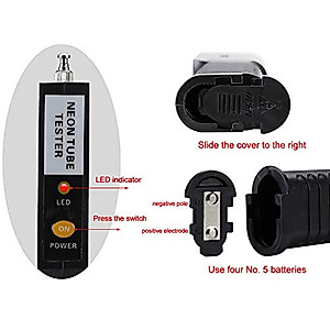 Neon Tube Tester,LED Tester,Battery Powered Portable Handheld Universal Neon Tube Lamp Fluorescent Light Bulb Tester,Lamp Diagnostic Detector,for Testing Various Lamp Light Tube(No Battery Included)