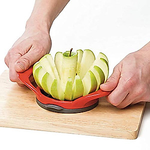 PrepWorks by Progressive Dishwasher Safe 16-Slice Thin Apple Slicer and Corer with Attached Safety Cover