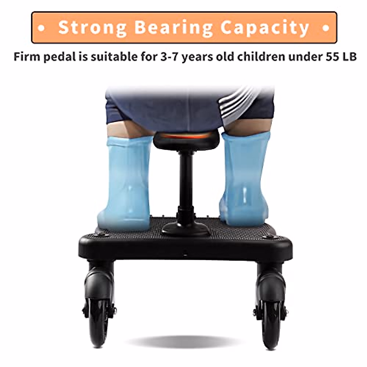 Universal Stroller Board 2-in-1 Buggy Board with Detachable Seat Standing Board, Rider Stroller Glider Board Suitable for Most Brands of Strollers, Holds Children Up to 55lbs