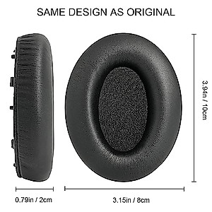 Gvoears Ear Pads for Sony XM3 WH-1000XM3 Wireless Noise Cancelling Over Ear Headphones Replacement Leather Earpads Cushions Earmuffs for WH 1000XM3 with Noise Isolation Memory Foam(Black)