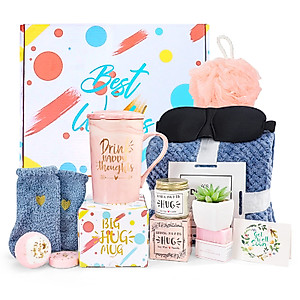 Get Well Soon Gifts for Women,Care Package For Women After Surgery,Feel Better Soon Gifts Basket For Sick Friend,Self Care Sympathy Gifts Thinking of You Gifts with Blanket,Coffee Mug For Best Friend