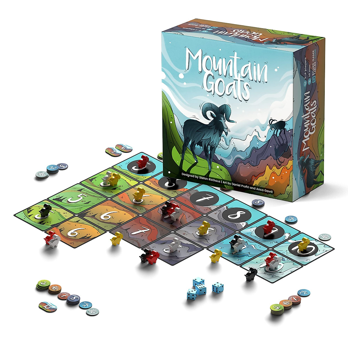 Mountain Goats - Board Game - 2 to 4 Players - 20 Minute Play Time