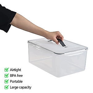 Gainhope 4 Packs Large Airtight Food Storage Containers with Silicone Gasket Sealing Lid, 16 L / 546 Oz, Plastic Storage Bins Boxes for Bread, Rice, Flour, Dog Cat Bird and Other Pet Food