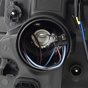 AKKON - Fits 2011-2015 Ford Explorer [Halogen Style] Projector Headlamp Black Headlights Diver+Passenger Side Pair