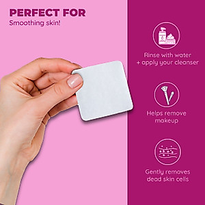 Jacent Mini Exfoliating Sponges: Square Facial Cleansing and Makeup Removal Pads, Suitable For All Skin Types
