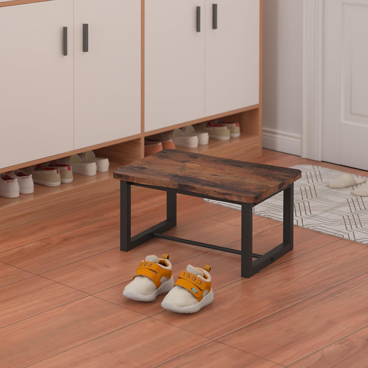 Itsst Wooden Step Stool,Stepping Stool for Adult & Kids，Wood One Step for Kitchen, Bedroom, Living Room, Bathroom Hold up to 500lbs