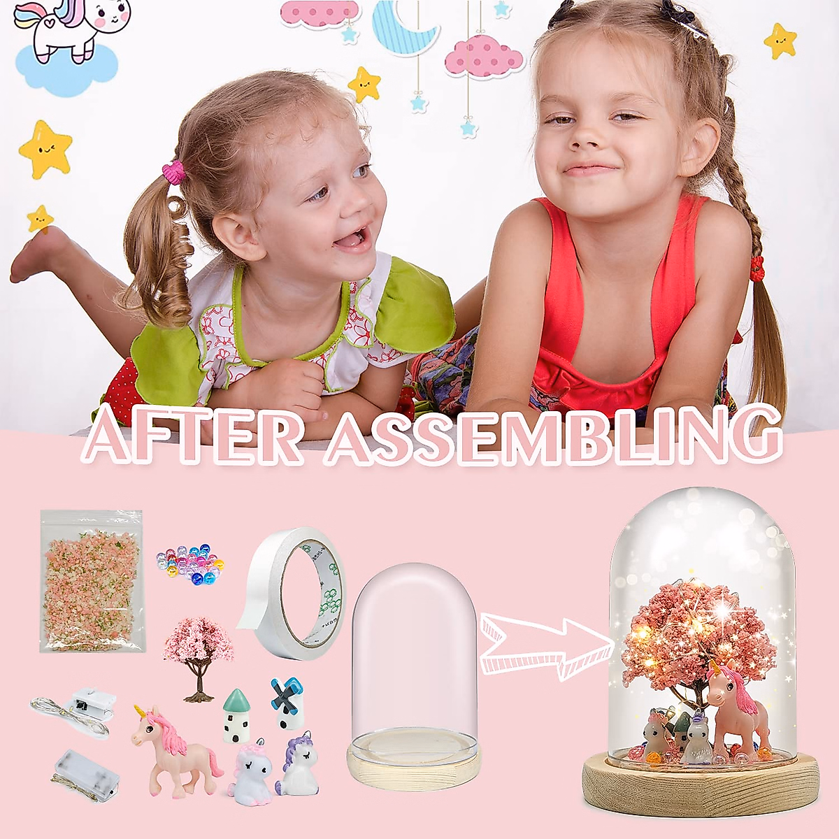 TeiRAY Make Your Own Unicorn Night Light - Unicorn Craft Kit for Kids, Arts and Crafts Nightlight Project Novelty for Girl Age 5 6 7 8 9 Year Old Unicorns Gifts for Girls