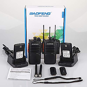 BAOFENG Walkie Talkies Long Range BF-888S Plus Rechargeable 1500mAh Li-ion All Day Working, USB Cable Charging Portable Two Way Radio with Earpieces and Mic（2 Pack）