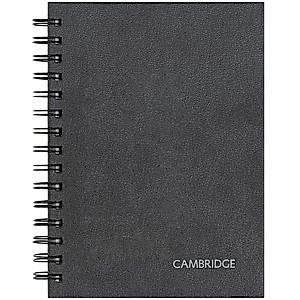 Cambridge Limited Notebook - 6 Pack of Hardcover Spiral Notebook for Business - Legal Ruled Lines - 5" X 8" Page Size - 96 Sheets for Women & Men