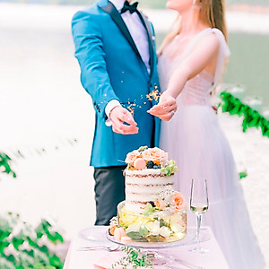 3 Pcs Clear Cake Stand with 3 LED Lights Fillable Acrylic Cake Stand with Lid, Wedding Cake Stand Clear Acrylic Cake Box Floating Cake Stand Cylinder Stands for Party Wedding Birthday Anniversary