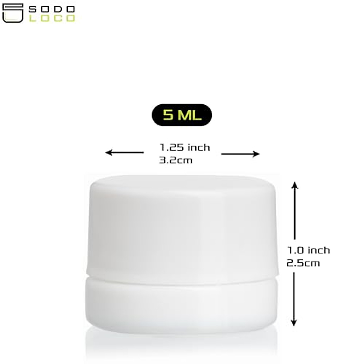 (200 Pack) 5ml Thick White Glass Jars with White Child Resistant Lids - UV Resistant - Storage for Oil, Lip Balm, Wax, Cosmetics - Mini Child Proof Container