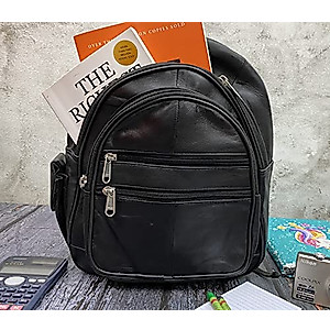 Liberty Leather Carry on Sheep Nappa Leather 10" Mini Backpack Purse I Multi Pocket Casual School Bookbag Daypacks for Women I Lightweight College Office Travel Bag Purse (Small Size)