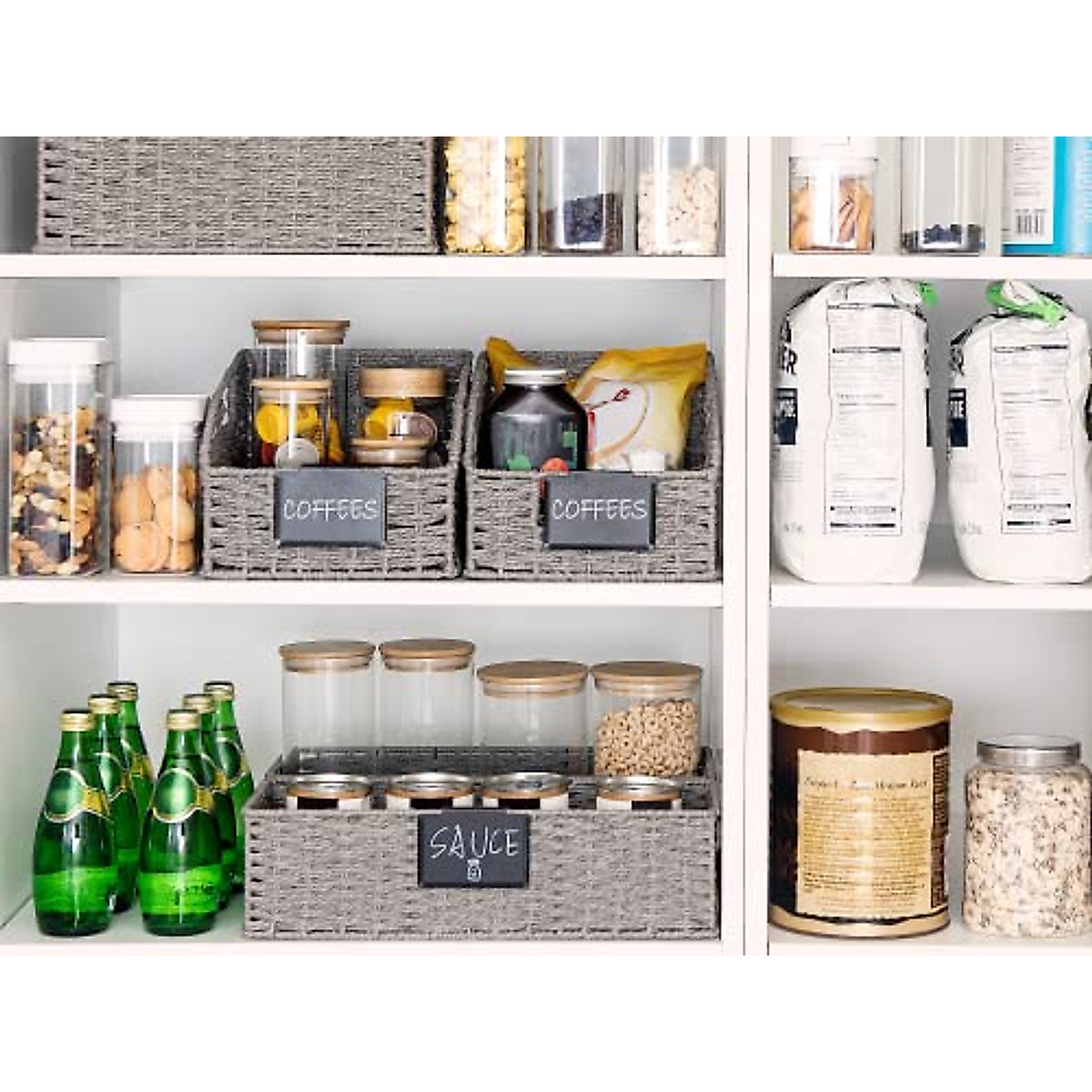 StorageWorks Round Paper Rope Storage Baskets