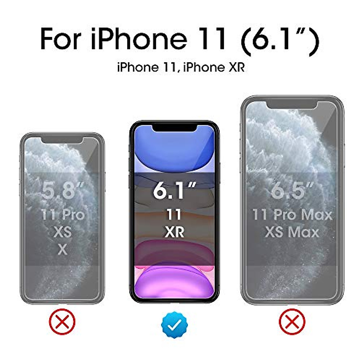 amFilm Screen Protector Glass for iPhone XR, Apple iPhone XR display With Easy Installation Tray, Tempered Glass, 3 Pack