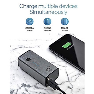 nrgGo Powerbank 5000 mAh Portable Charger, Mini Power Bank USB C, 18W PD Battery Pack 5000mAh, Battery Phone Charger for iPhone, Samsung and More