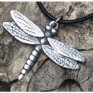 Trilogy Jewelry Pewter Dragonfly Fairy Faerie Fey Pendant on Leather Necklace
