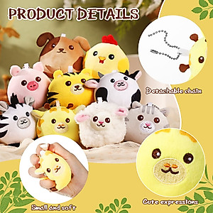Skylety 9 Pcs Mini Plush Stuffed Animals Bulk 3.15 Inch Cute Soft Decompress Animals Plush Toys for Baby Shower Birthday Party Gifts Classroom Prizes Easter Basket Stuffers (Mixed Animals)