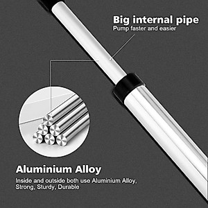 Upgraded Aluminium Alloy Ball Pump Portable Effective Sport Air Pump Inflator with Needles, Nozzles, Extension Hose for Basketball Football Soccer Volleyball Yoga ball Pool Swimming Float Ring ballons