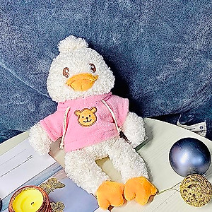 Awcvire Duck Stuffed Animal Toy Set with Cute Outfits and Accessories, Kawaii DIY Muscle Duck Plushies with Bags and Glasses for Kids