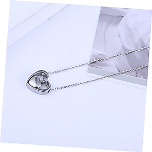 USHOBE 2pcs Stainless Steel Jewelry for Women Friends Necklaces Pet Cremation Jewelry Memorial Cremation Love Pendant Neckalce Pet Memorial Ornament Urn Ashes Pendant Miss Simple