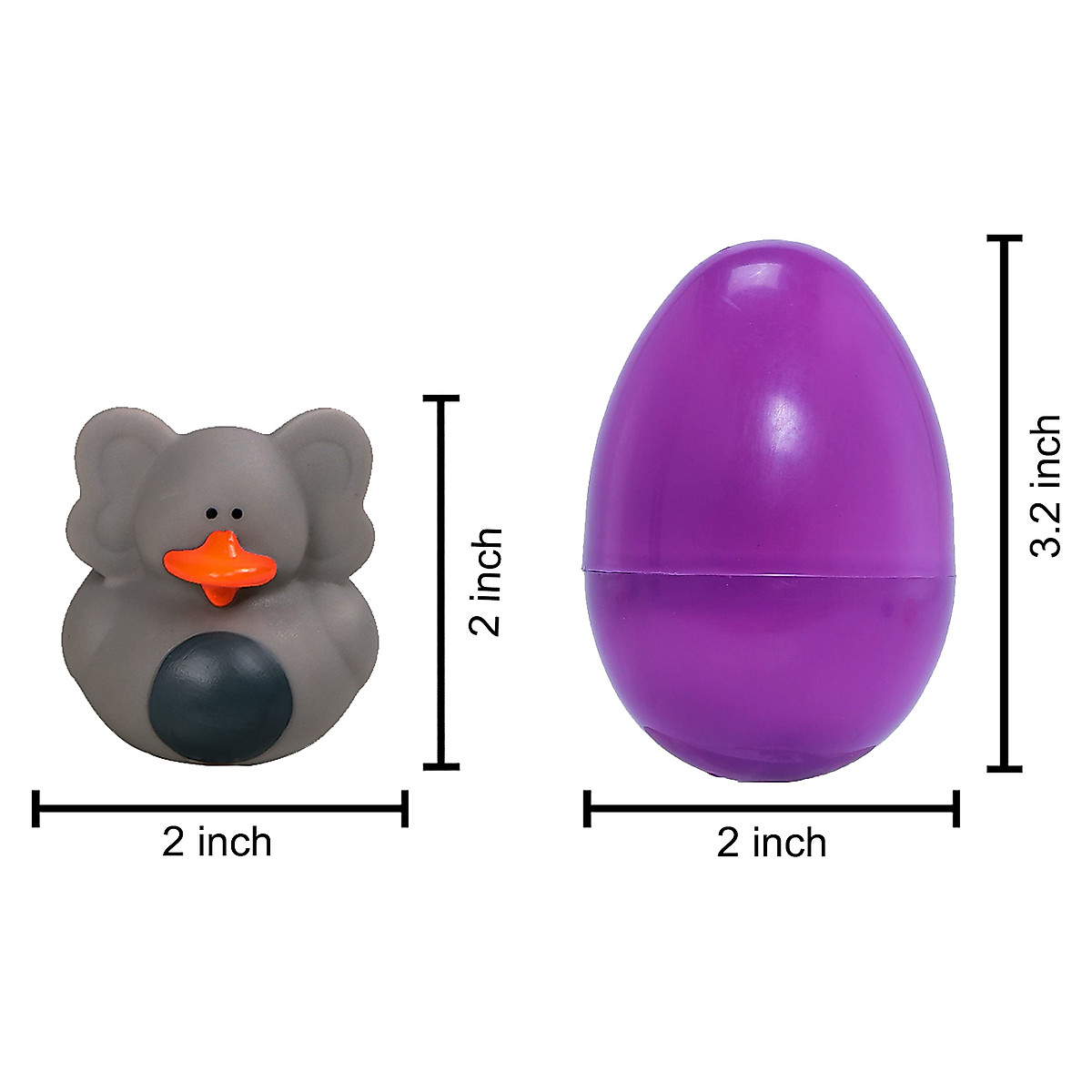 JOYIN 18 Pcs Easter Egg Filled with Animal Rubber Ducks, Easter Theme Party Favor for Kids, Easter Eggs Hunt, Summer Beach, Pool Activity, Basket Stuffers Filler, and Classroom Prize Supplies