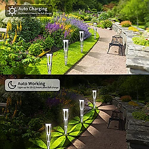 Solar Pathway Lights 6 Pack LED Waterproof Solar Outdoor Landscape Lighting Bright Solar Lights Outdoor Up to 12 Hrs Long Last Solar Garden Lights Solar Power Walkway Light for Patio Yard and Pathway