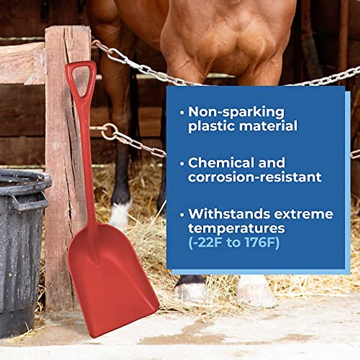 Remco 69824 Seamless Hygienic Shovel - BPA-Free, Food-Safe, Commercial Grade Kitchen and Gardening Accessories, 14", Red