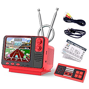Retro Video Games Console for Kids Adults Built-in 308 Classic Electronic Game 3.0'' Screen Mini TV Games Console Support TV Output and USB Charging Birthday Xmas Gift for Boys Girl 4-12 (Red)