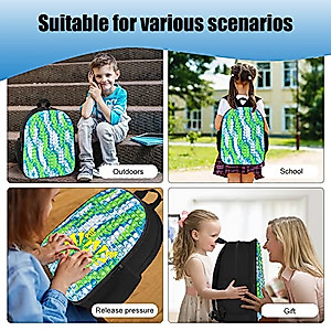 CNRYRIO Large Pop Fidget Backpack Pop It Backpack Cute Kids School Bag 16 Inches for 3-12 Years Boys and Girls Casual Toy Backpack(Tie Dye Green)