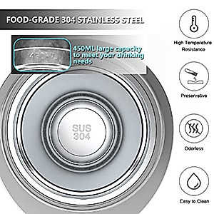 Soniker 12V/24V Smart Temperature Control Travel Coffee Mug, Portable Car Heated Coffee Travel Mug with Lid, 304 Stainless Steel, 450ML Large Volume Heating Car Cup for Coffee Tea(Black)
