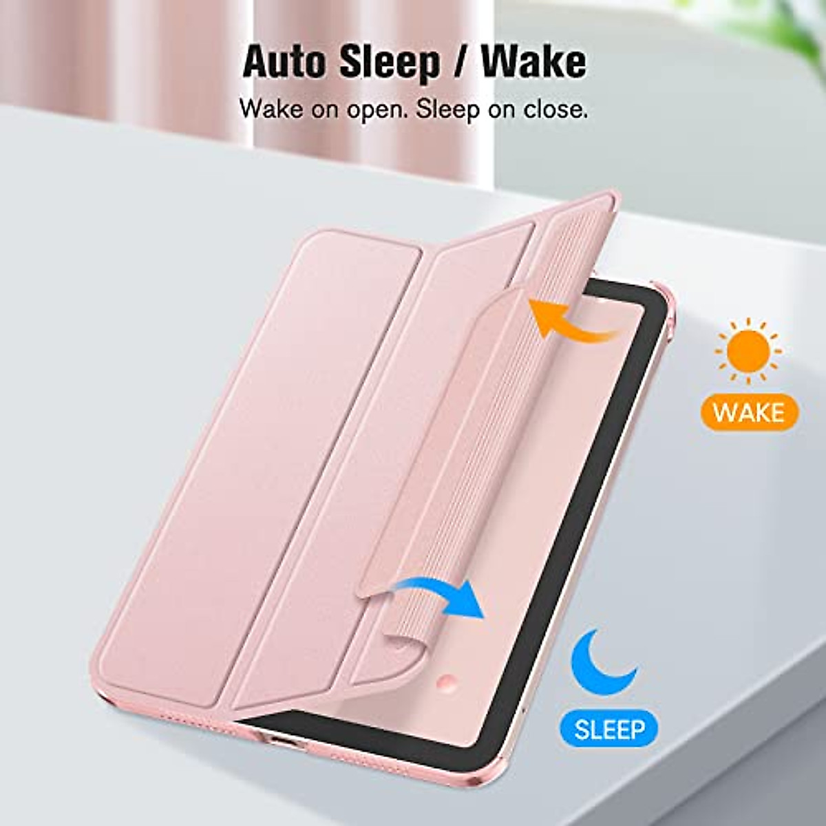 Fintie SlimShell Case for iPad Mini 6 2021 - [Magnetic Clasp] Lightweight Stand Case with Translucent Frosted Back Cover, Auto Wake/Sleep for iPad Mini 6th Generation 8.3 Inch, Rose Gold