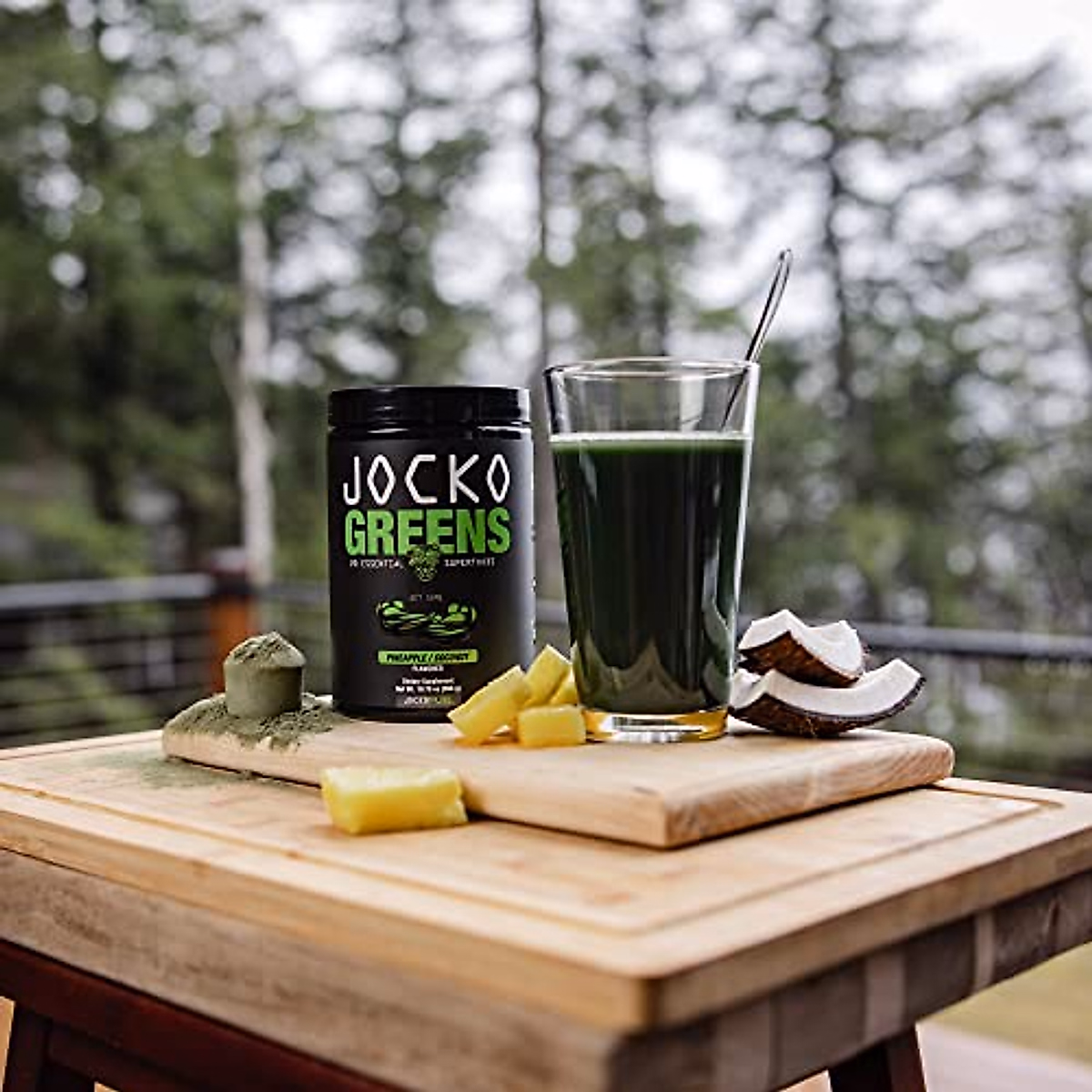Origin Jocko Greens Powder - Greens & Superfood Powder for Healthy Green Juice - Keto Friendly with Spirulina, Chlorella, Digestive Enzymes, & Probiotics - 30 Servings (Pineapple/Coconut Flavor)