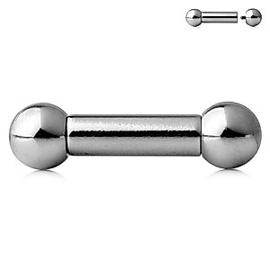 Ruifan 316L Surgical Steel Internally Threaded Straight Barbell 8G 1/2 Inch