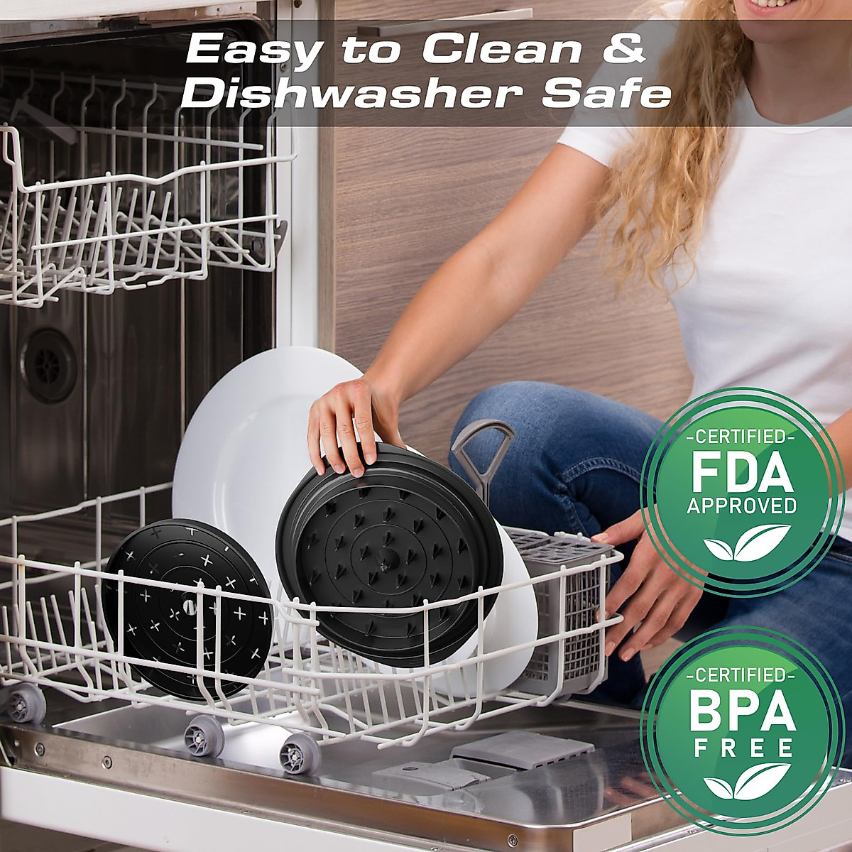 Chicken Shredder Large Chicken Breast Shredder Tool with Compartment, Transparent Lid Visible Meat Shredder Machine, Anti-Slip Strip, Ergonomic Handle , Suitable for Pork Beef Chicken(Black)