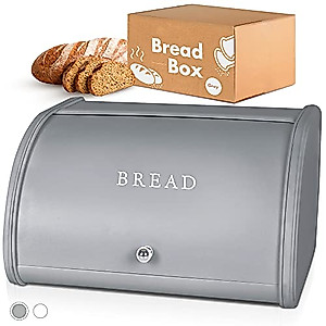 Bread Box For Kitchen Countertop Bread Container, Bread Keeper Breadbox Bread Holder, Farmhouse Bread Boxes For Kitchen Counter, Bread Storage Container Bread Bin Bread Buddy Stainless Steel Bread Box