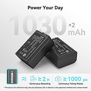 SmallRig NP-FW50 Battery Charger Set for Sony NP-FW50 Battery, Double Slot NP-FW50 Charger for Sony ZV-E10, A6000, A6500, A6300, A6400, A7, A7 II, A7R II, A7S II, A7S, A7R, RX10, 1030mAh - 3818