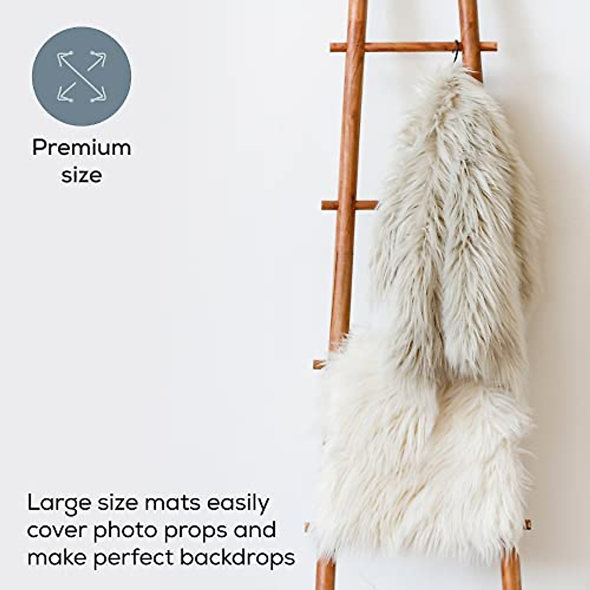 First Landings Faux Fur Newborn Photography Props Set of 2 Ultra Soft Faux Furs - Baby Photoshoot Props