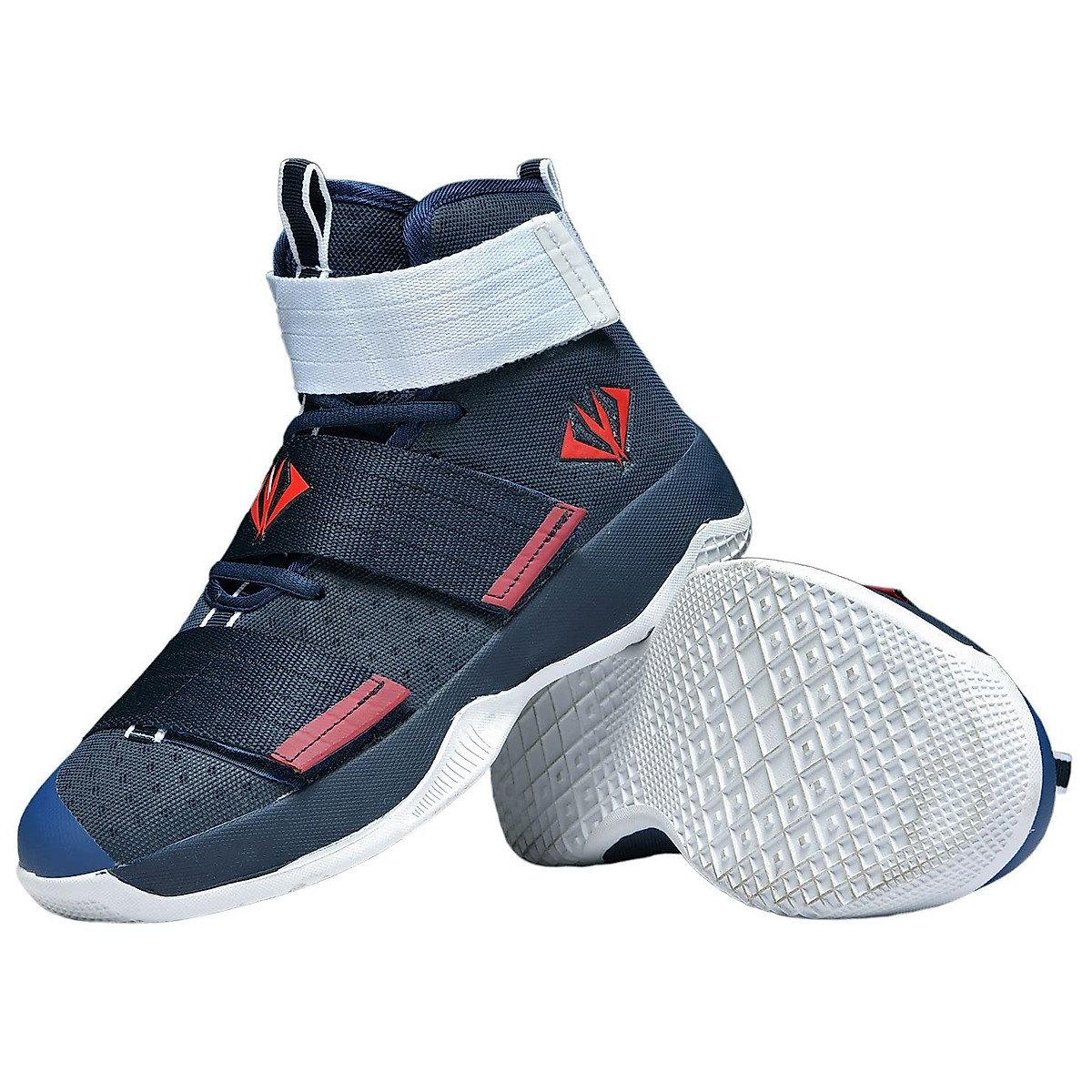 YAXE Women's Fashion High Top Sneakers Running Tennis Basketball Shoes Size 7/6 Blue Red