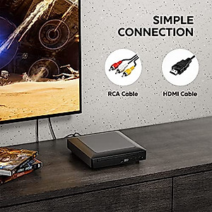 Ceihoit Mini HD DVD Player, CD Players for Home, DVD Players for TV, HDMI and RCA Cable Included, Up-Convert to HD 1080p, All Region, Breakpoint Memory, Built-in PAL/NTSC, USB 2.0