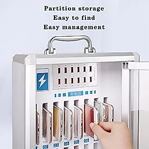 USB Rechargeable 12,24 Slot Mobile Phone Storage Cabinet Wall-Mounted Lockable Mobile Phone Storage Box Suitable for Schools, Factories, Conference Rooms (Size : 12)