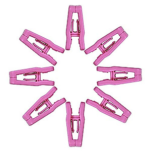 KINJOEK 50 Packs Plastic Baby Finger Clips for Hanger Clothespins Strong Pinch Grip Clips Multi-Purpose for Slim-line Clothes Pants, Pink