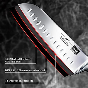 Kitchen Knife Set with Block, SHAN ZU 14-Piece Professional High Carbon German Chef Knife Block Set with Sharpener, Knife Sets for Kitchen with Block