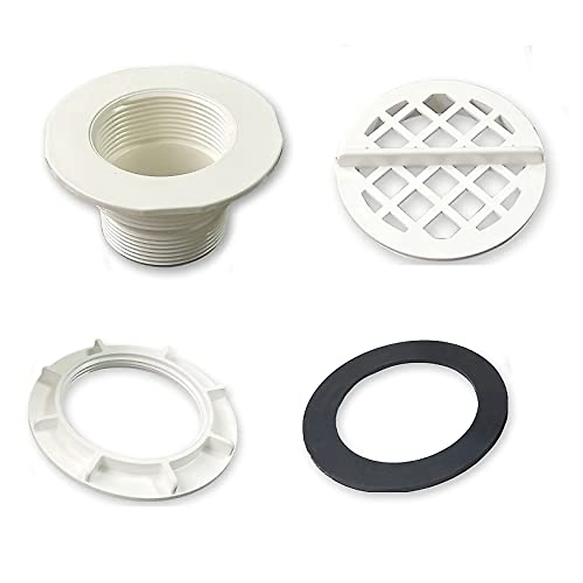 Wauebuly Threaded Inlet Strainer Kit (with Filter Nut and Rubber Washer) Replacement for Above Ground Pool Setup and Pool Sand Filter Pump