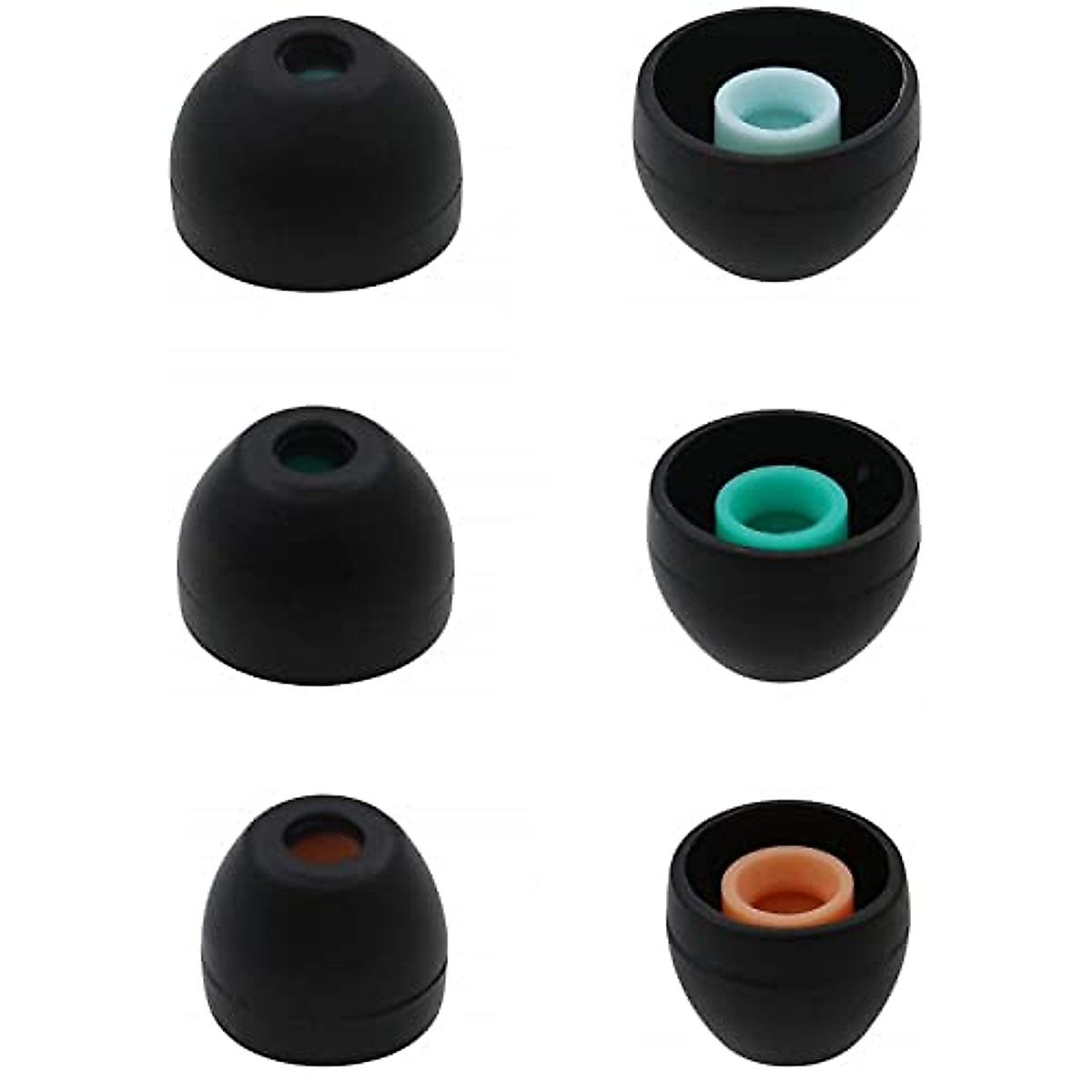 Rqker Ear Tips Compatible with Sony WF-1000XM4 Earbuds, 3 Pairs S/M/L Sizes Soft Silicone Replacement Ear Tips Earbud Tips Eartips Compatible with Sony WF-1000XM4, Black SML