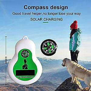 Solar Ultrasonic Outdoor Mosquito Repellent Bug Zapper Outdoor with Compass, Zapper Mosquito Can be Hung Zapper Electronic Insect Killer Design for Camping, Mountaineering, Picnic, Cycling