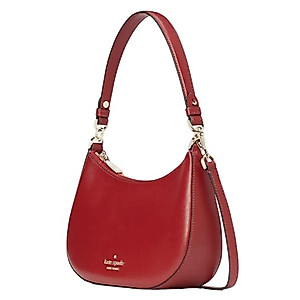 Kate Spade New York Kate Spade Staci Glimmer Polka Dot Half Moon Small Shoulder Bag Crossbody Black (Red Currant)