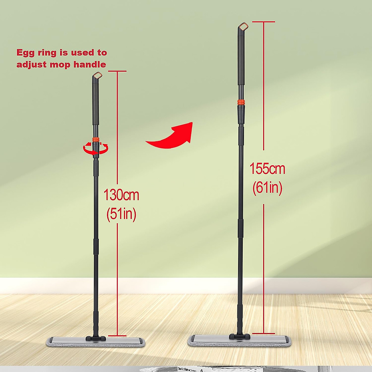 Microfiber Mop 18" Large Flat Mops for Floor Cleaning Floor Mop 4 Premium Pads Hardwood for Cleaning Wet Mop Wet or Dry Floor Cleaning