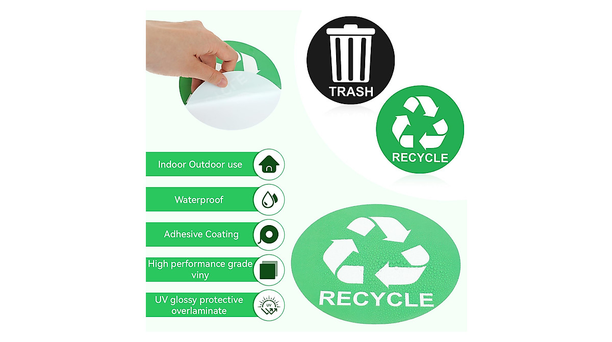 8 Pcs Recycle Stickers for Trash Can - Easy Sorting