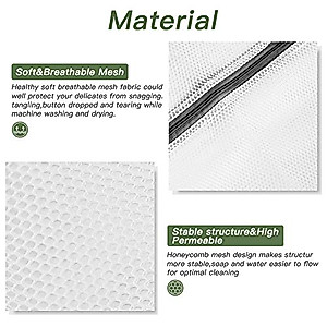 FIMOOR 6Pcs Mesh Laundry Bags for Delicates with Premium Zipper, Laundry Detergent Organizer, Laundry Bags Mesh Wash Bags for Shoes, Blouse, Hosiery, Stocking, Bras and Underwear